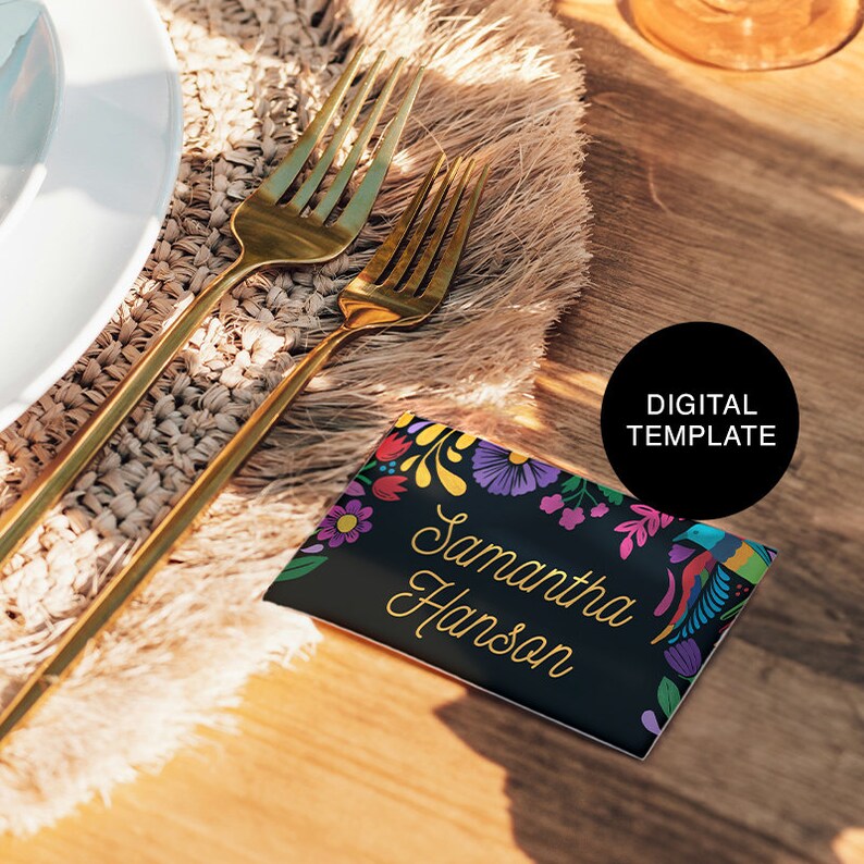 Editable Otomi Place Cards Template: Mexican Fiesta DIY (digital ...