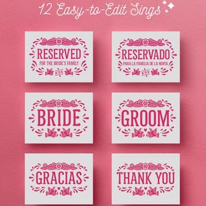 Editable Papel Picado Fiesta Signs | Mexican Wedding Sign Templates ...