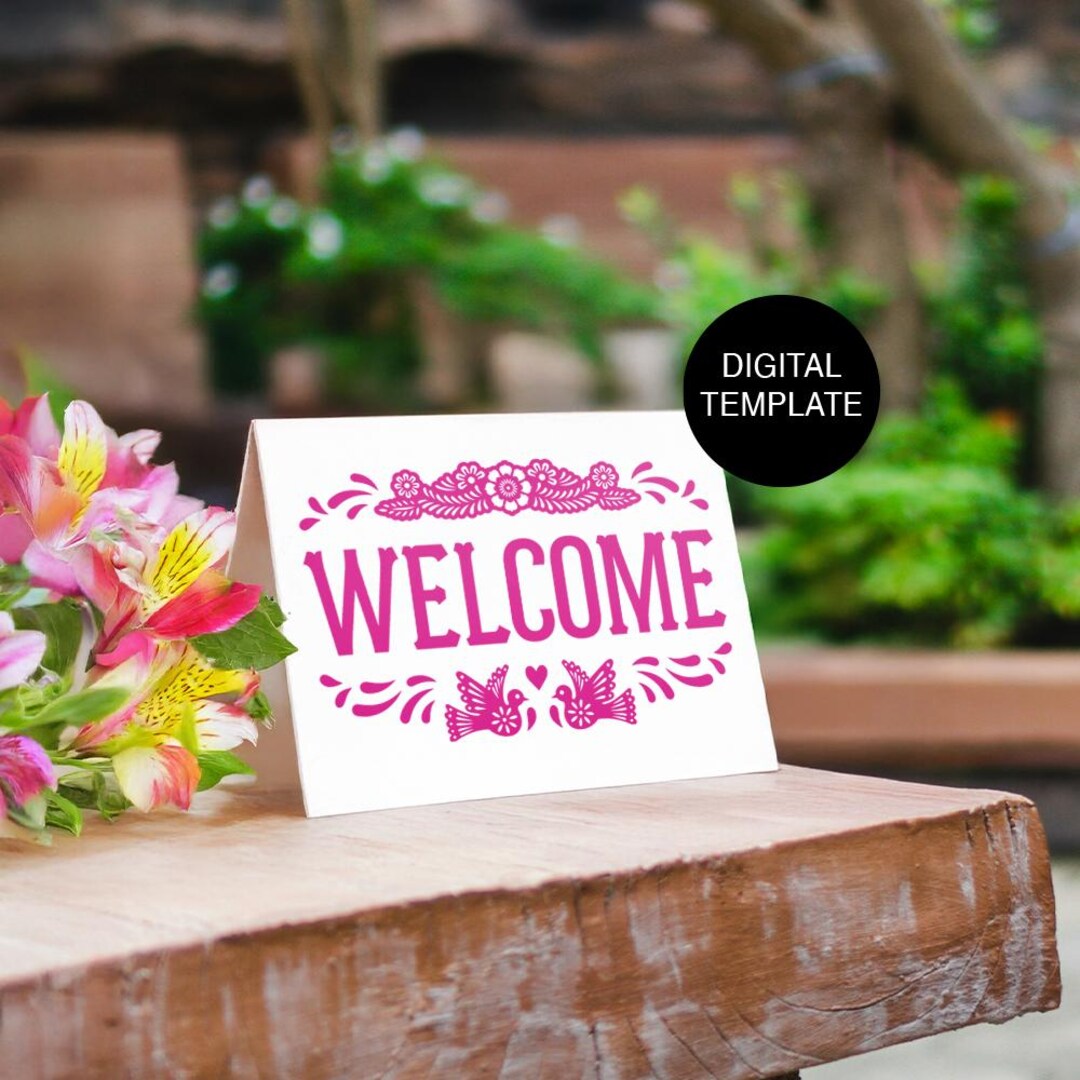 Editable Papel Picado Fiesta Signs | Mexican Wedding Sign Templates ...