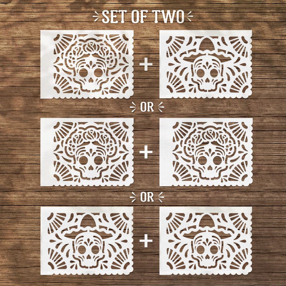 Papel Picado Stick Flags sugar Skulls Papel Picado Wedding - Etsy