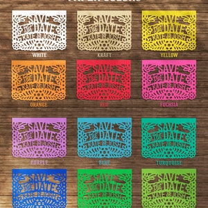 Papel Picado Save the Date Banners / Mexican Themed Save the Dates ...