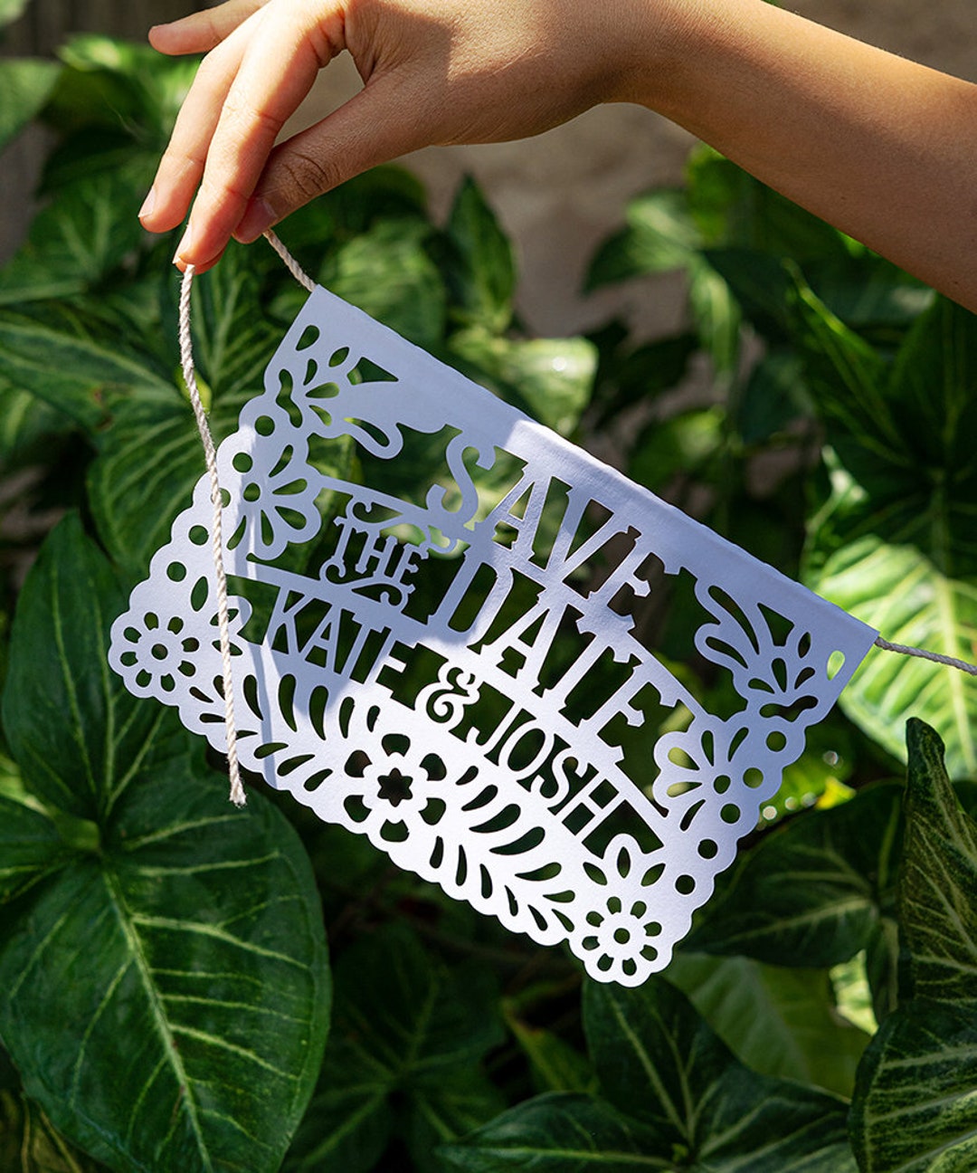 Traditional Papel Picado Save the Date Banners | Personalized Save the ...