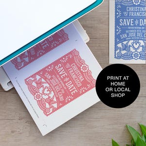 Digital Mexican Save the Date Template Papel Picado | Save the Date ...