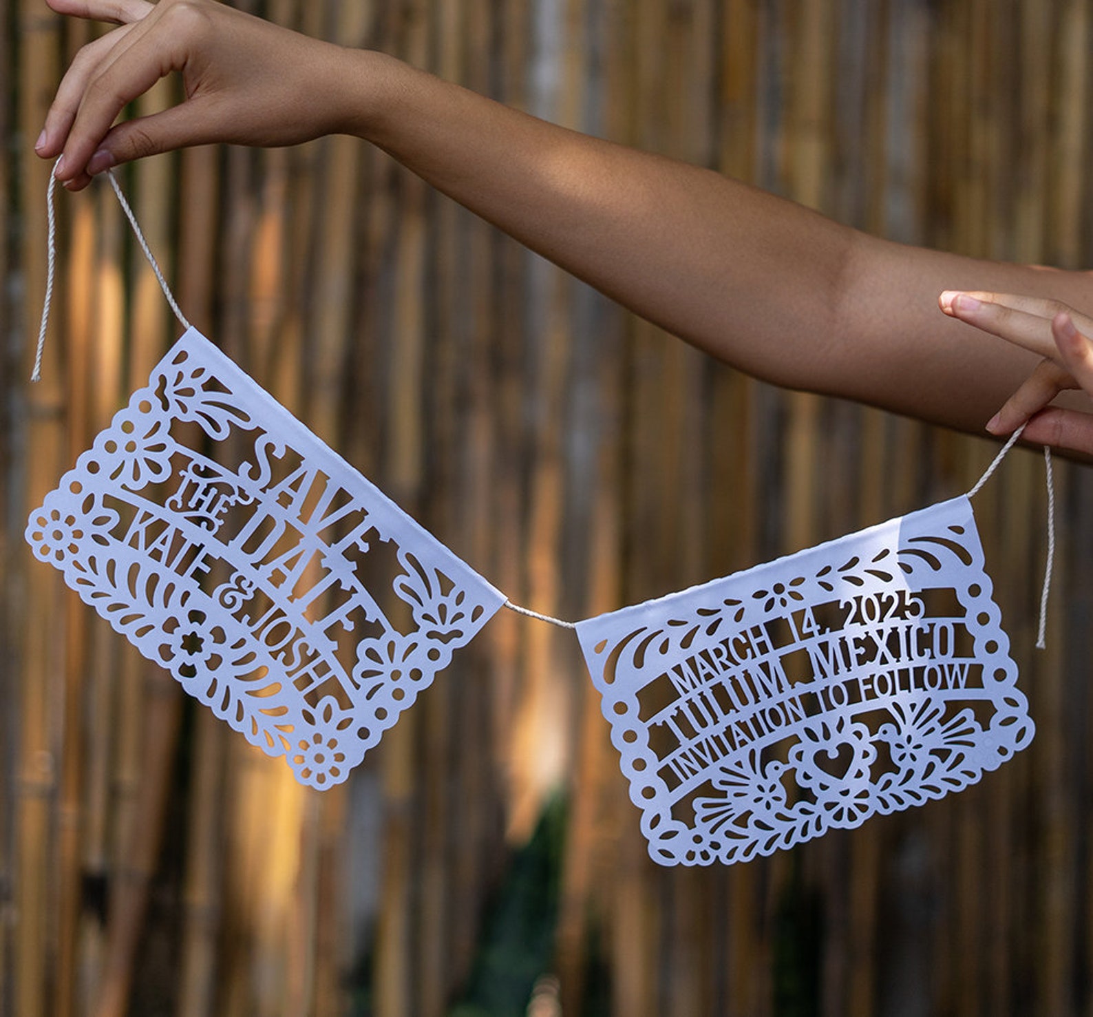 Personalized Papel Picado Save the Date Banners: Mexican Fiesta - Etsy