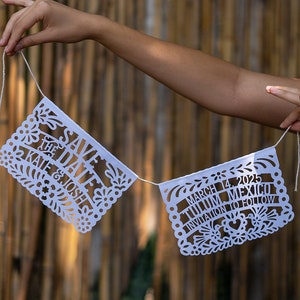 Papel Picado Save the Date Banners / Mexican Themed Save the Dates ...