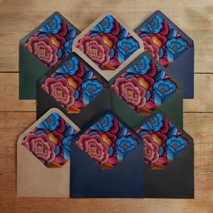 Handmade Mexican Floral Lined Envelopes: Vibrant A7 Size - Etsy