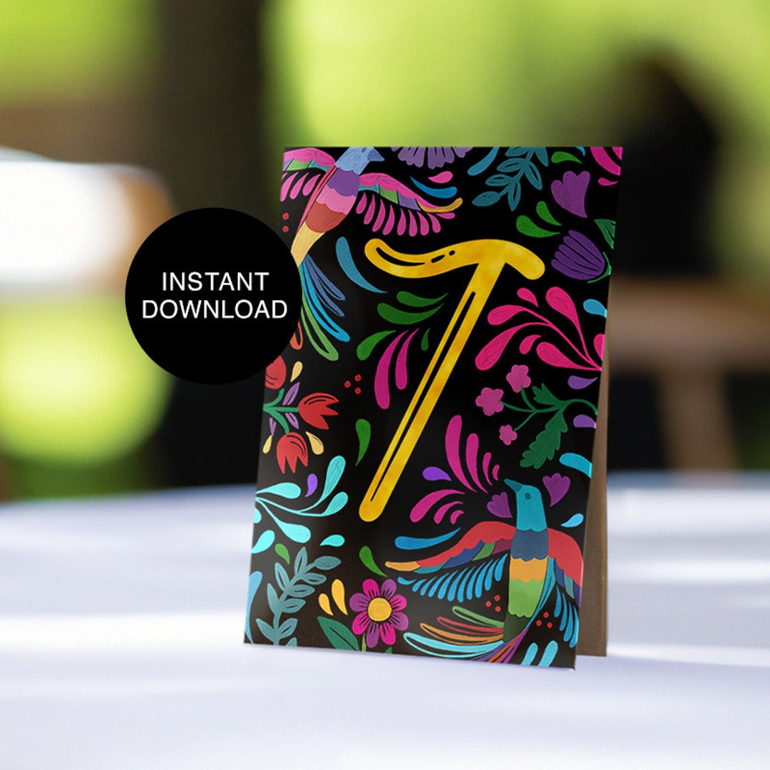 Instant Download Mexican Table Numbers | Printable Table Numbers ...