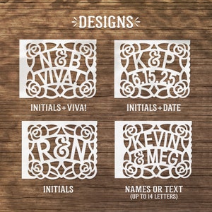 Personalized Papel Picado Flags - Las Flores Suite - - Etsy