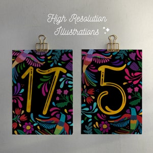 Instant Download Mexican Table Numbers | Printable Table Numbers ...