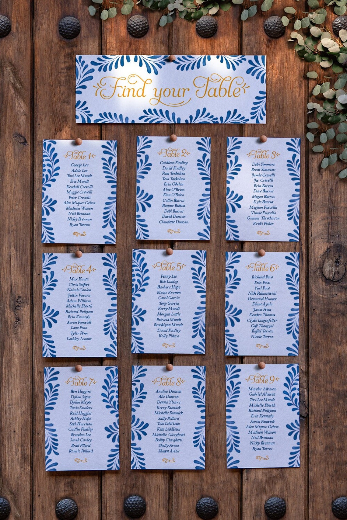 Talavera Seating Chart / Seating Plan / Table Plan Table - Etsy