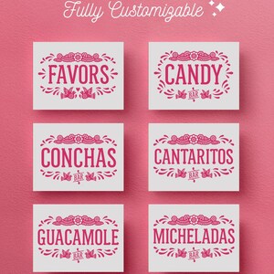 Editable Papel Picado Fiesta Signs | Mexican Wedding Sign Templates ...