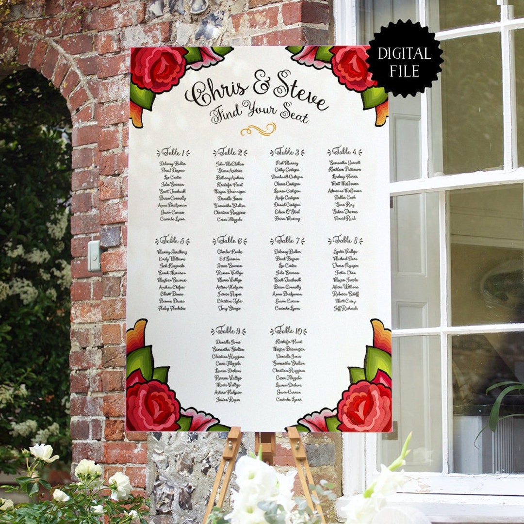 Oaxaca Printable Seating Chart / Seating Plan / Table Plan - Etsy