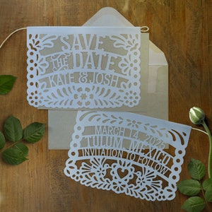 Papel Picado Save the Date Banners / Mexican Themed Save the Dates ...