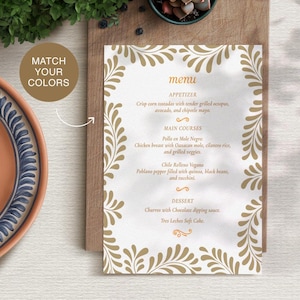 Talavera Menu Digital Template | Menu + Place Card in One Template ...