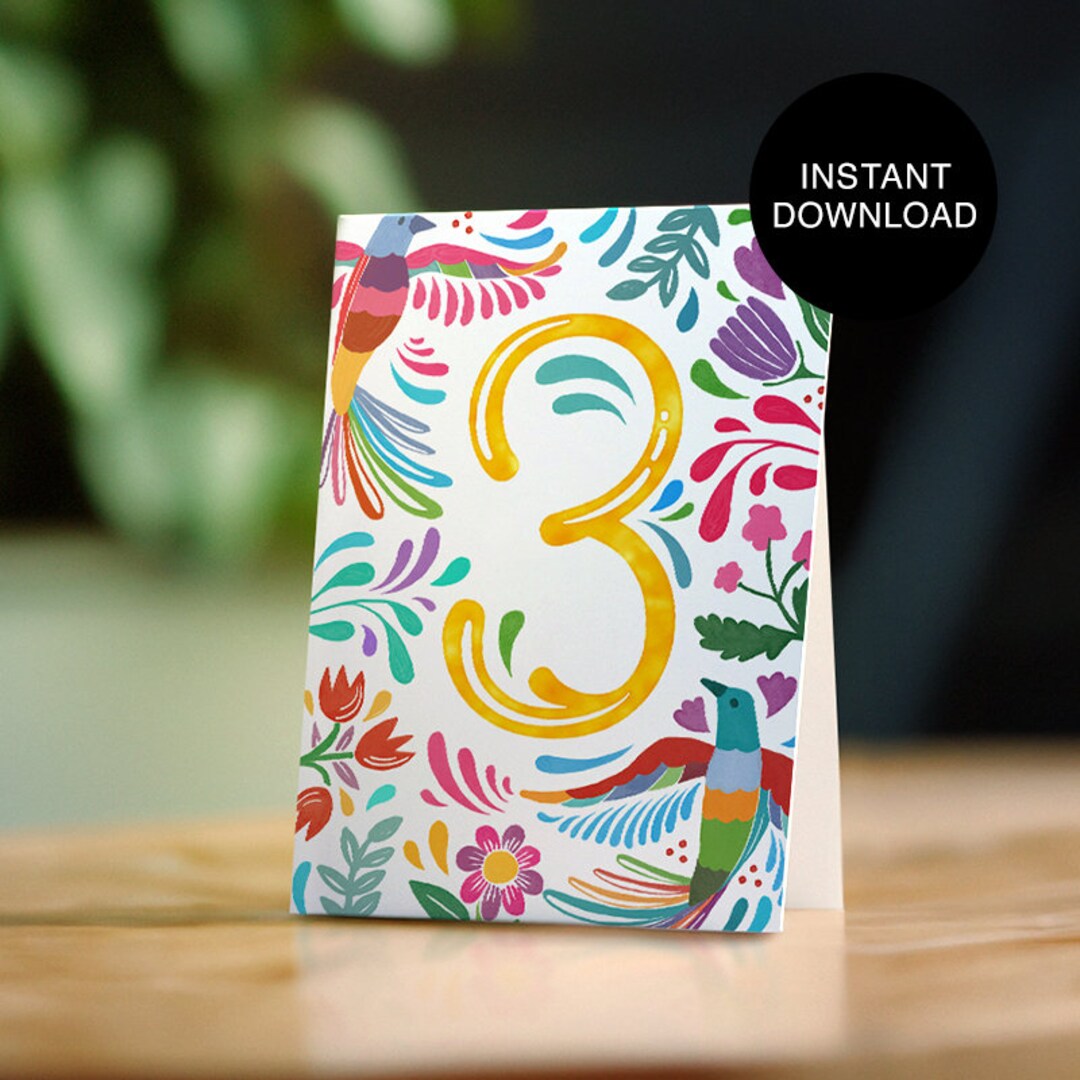 Instant Download Otomi Table Numbers | Printable Table Numbers ...