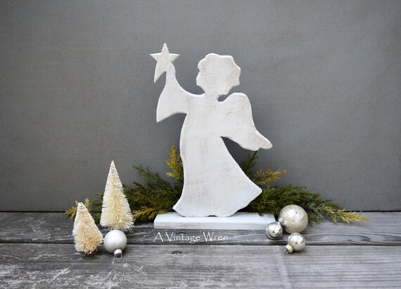 Rustic Wooden Angel/ Traditional Christmas Angel With Star/ | Etsy
