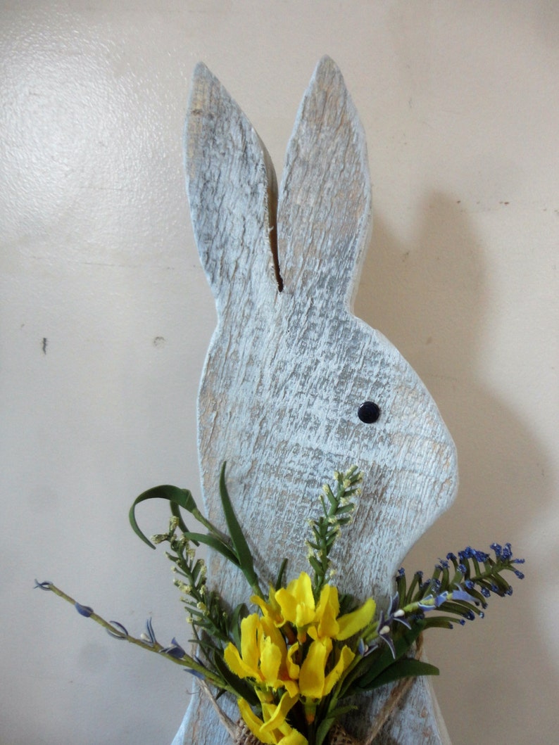 Rustic Easter Bunny/ Wooden Bunny/ Rustic Spring decor/ | Etsy
