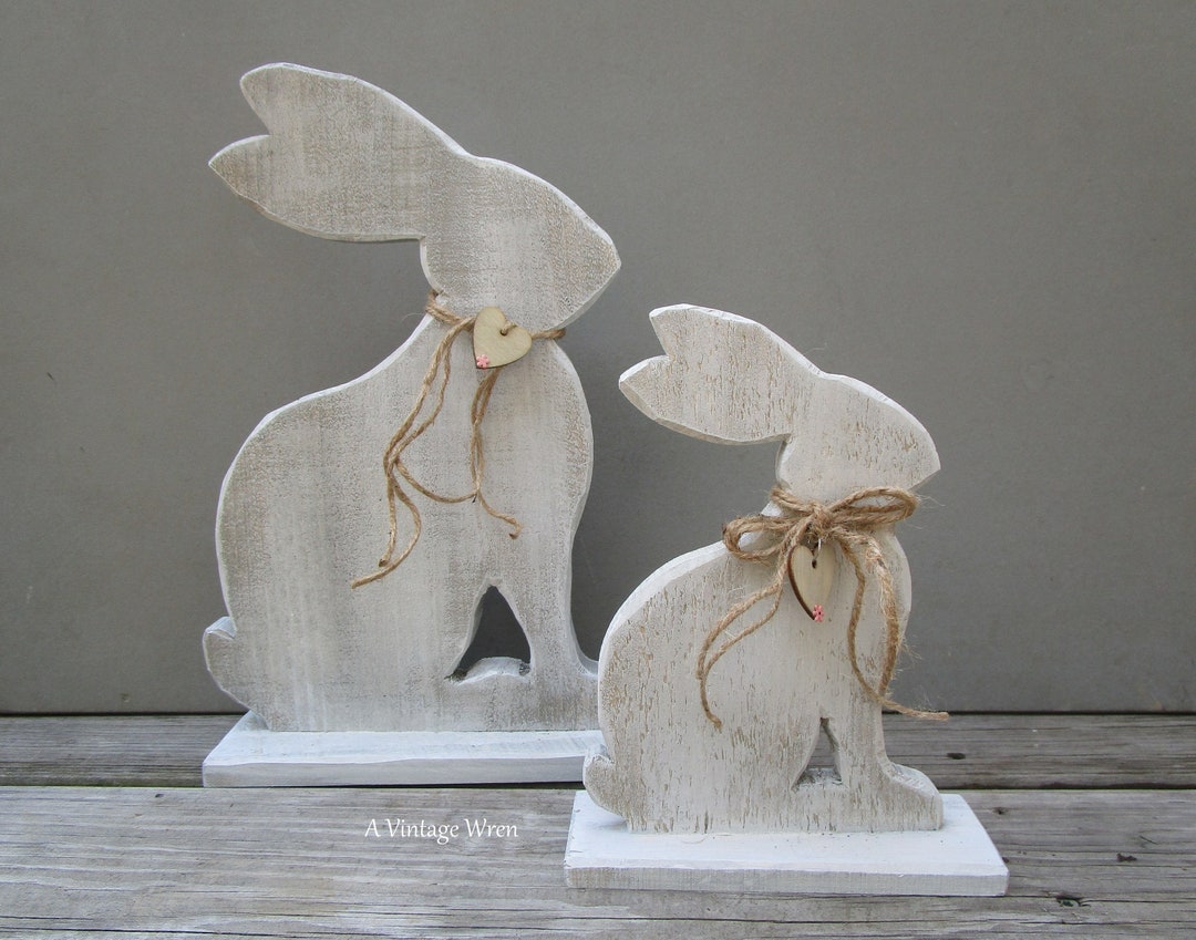 Rustic Easter Bunny / Wooden Bunny / Rustic Spring Decorations ...