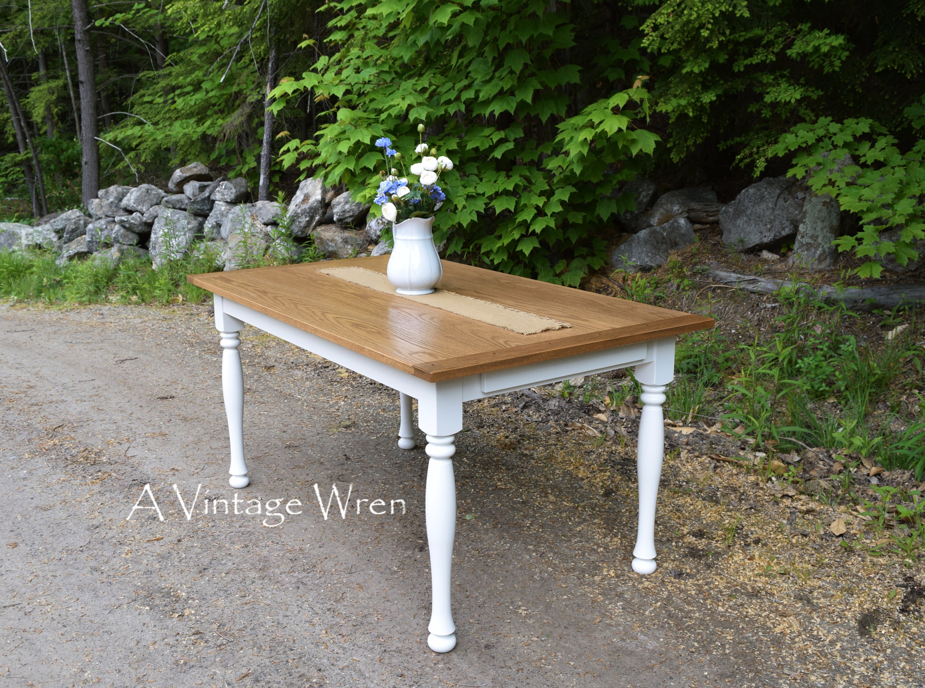 Rustic Red Oak Farm Table / Extension Table / Farmhouse Dining - Etsy