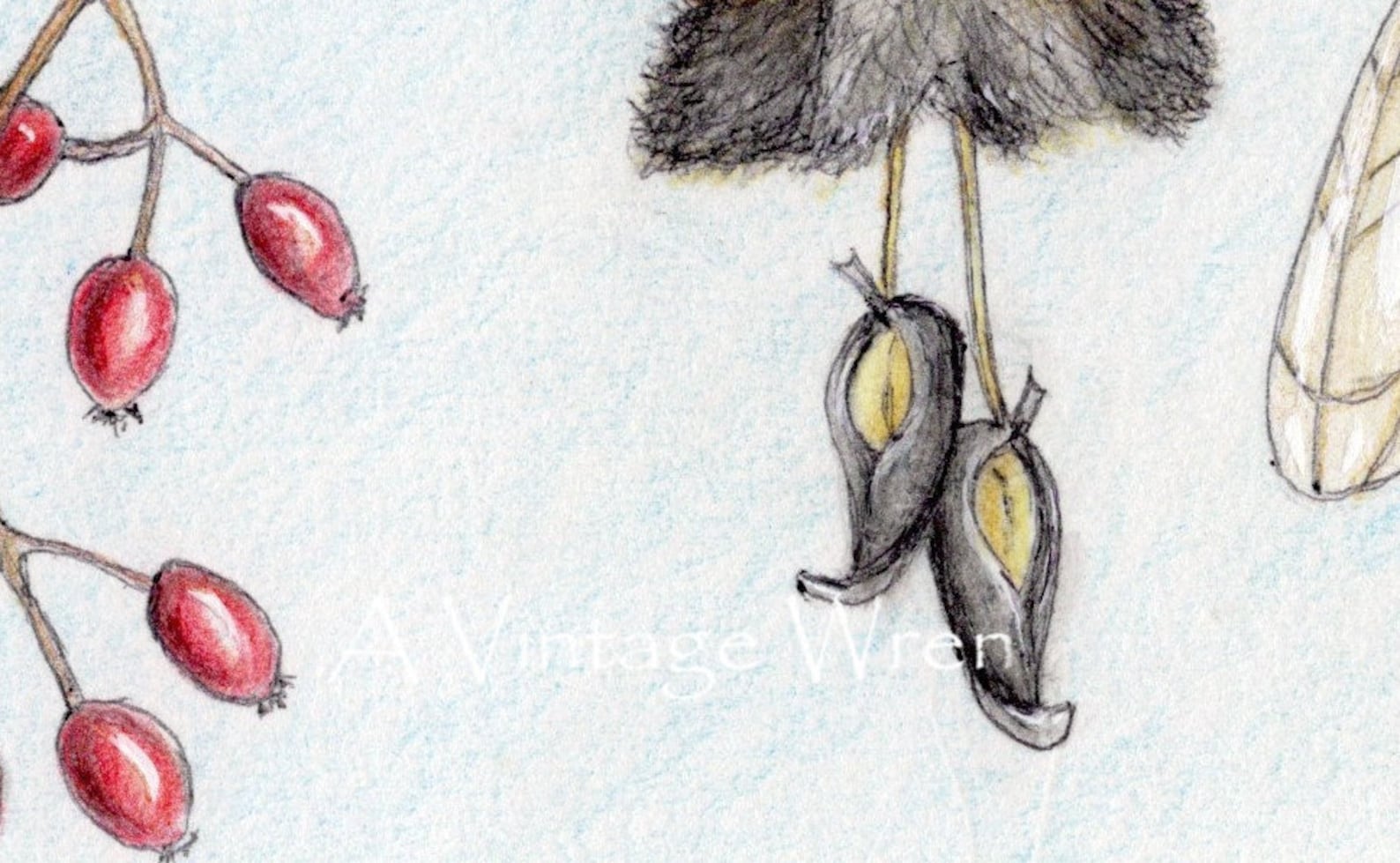 Bee Print With Double Mat / Honeybee Art / Bumblebee Painting / Fairy ...