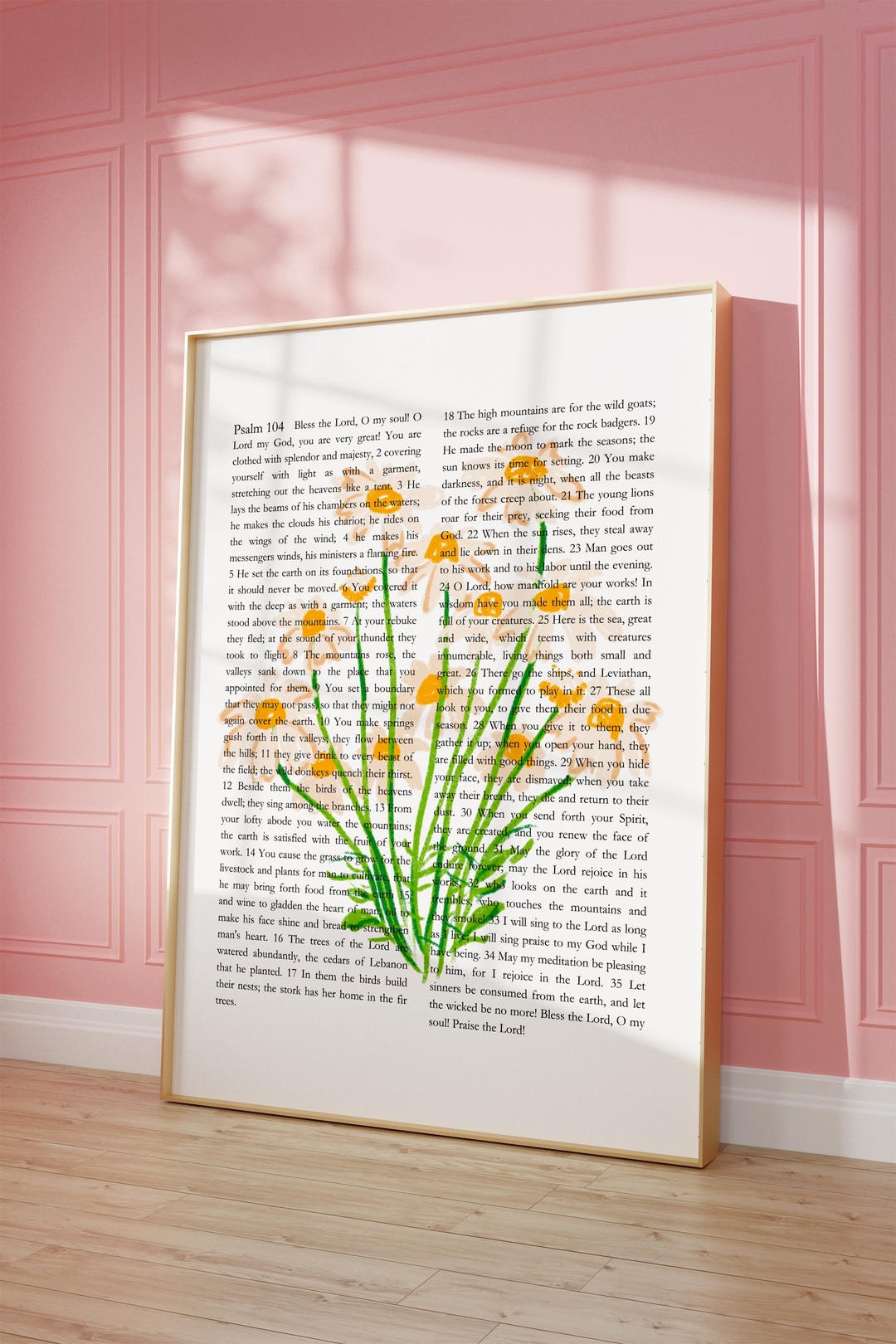 Psalm 104 Wall Art, Bible Verse Print, Christian Art, How Great You Are ...
