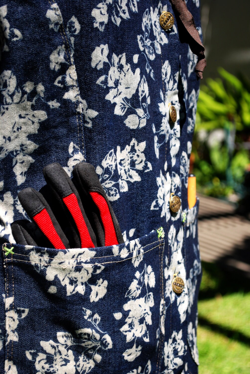 Denim Garden Vest: Lily Print or Solid Indigo. - Etsy