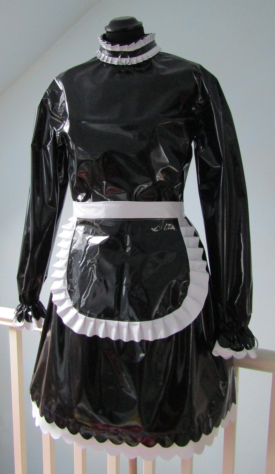 PVC Sissy Lockable Maids Dress Apron & Bow | Etsy