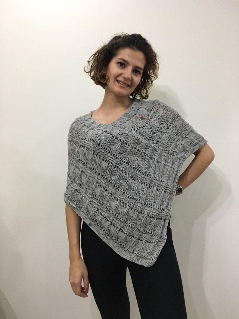 Handmade / Handknit Wool Pancho - US Seller - Etsy