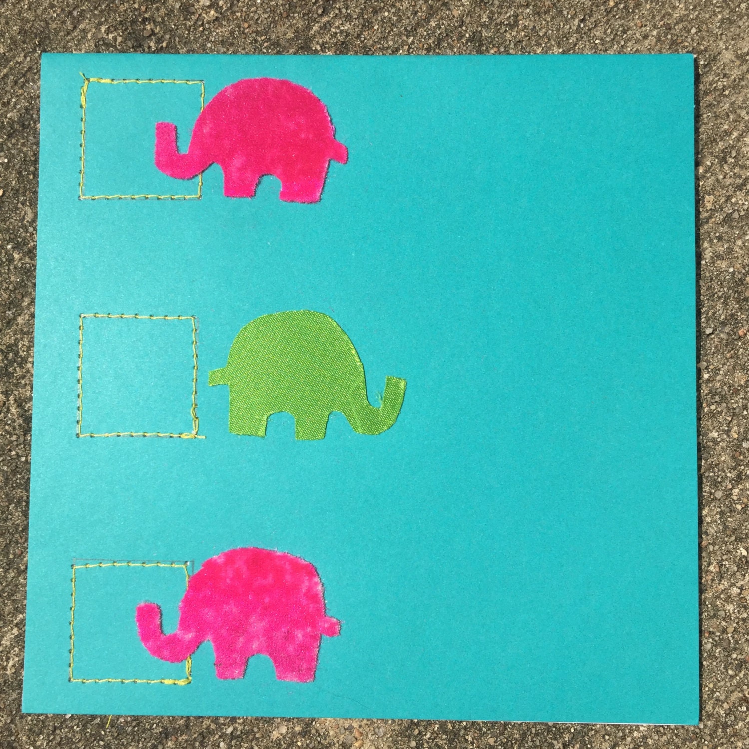 Elephant Check Boxes Handmade Greeting Card | Etsy