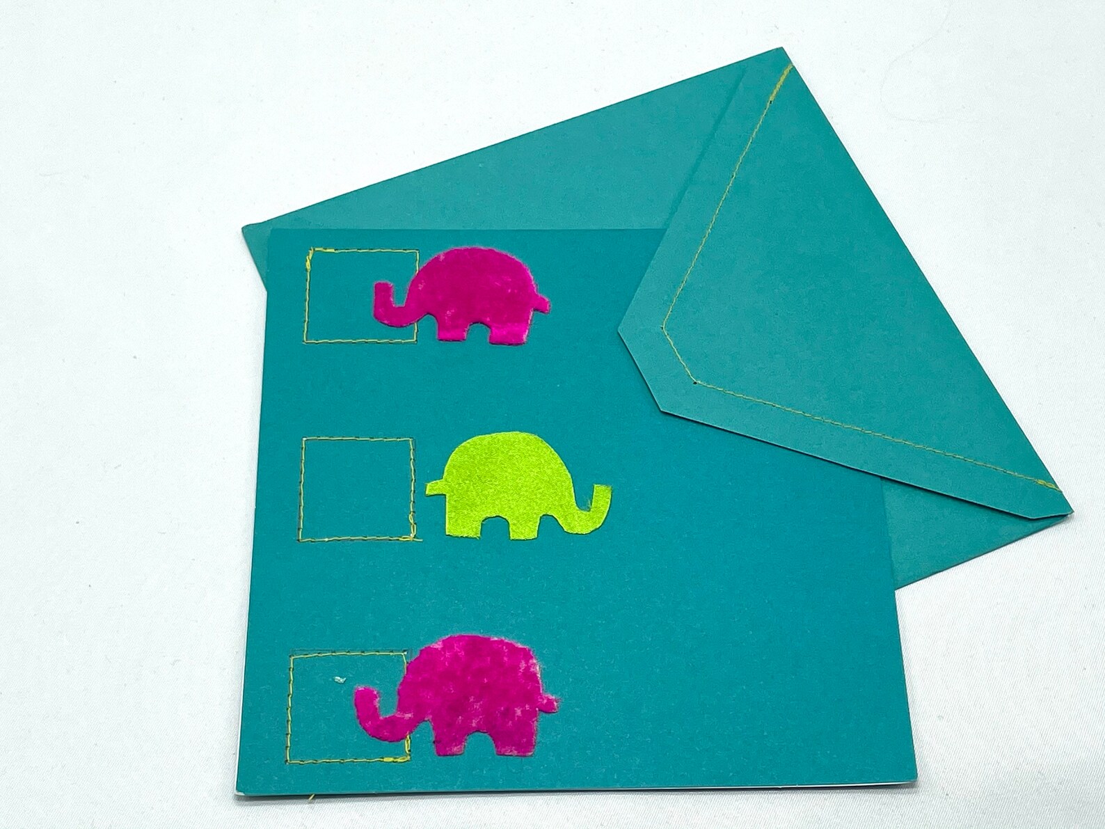 Elephant Check Boxes Handmade Greeting Card | Etsy