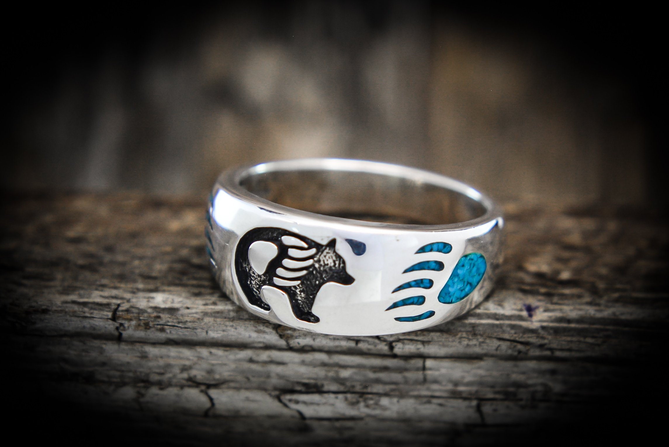 Bear Ring Bear Paw Ring 925 Sterling Silver Ring Turquoise - Etsy
