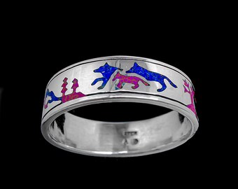 Wolf Ring Lapis Lazuli - Etsy