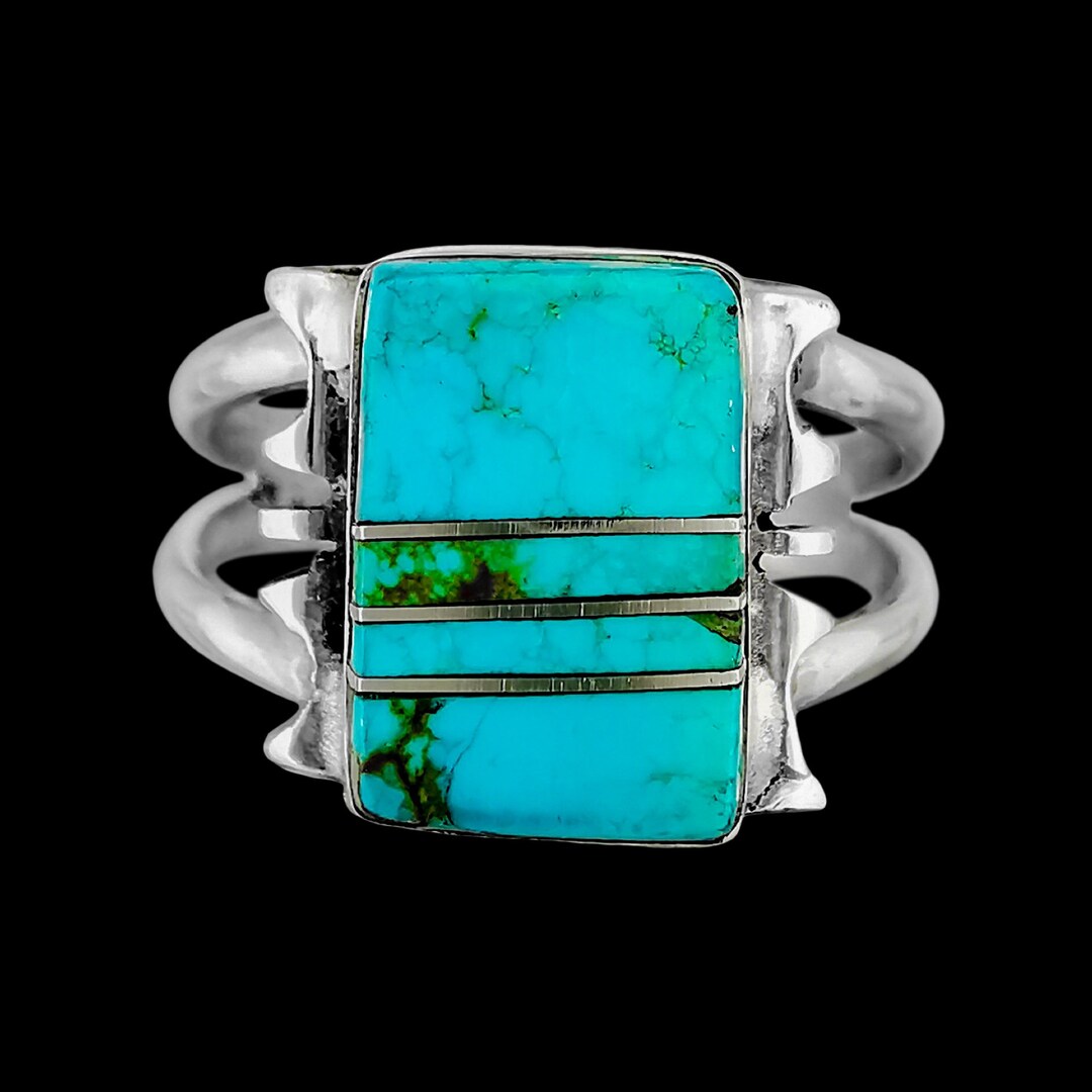 Navajo Turquoise Ring Royston Turquoise 925 Silver Handmade by Steve ...