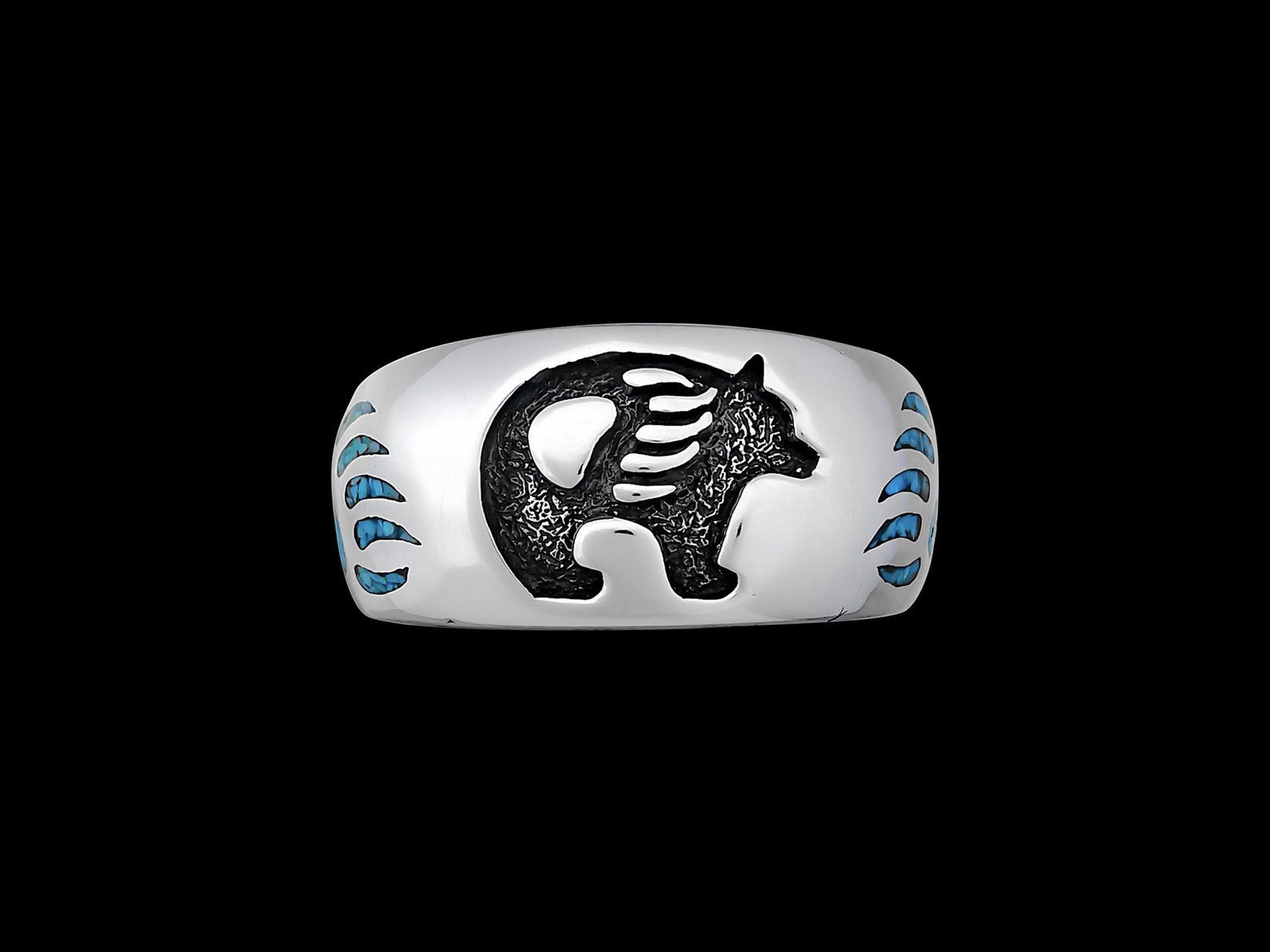 Bear Ring Bear Paw Ring 925 Sterling Silver Ring Turquoise | Etsy