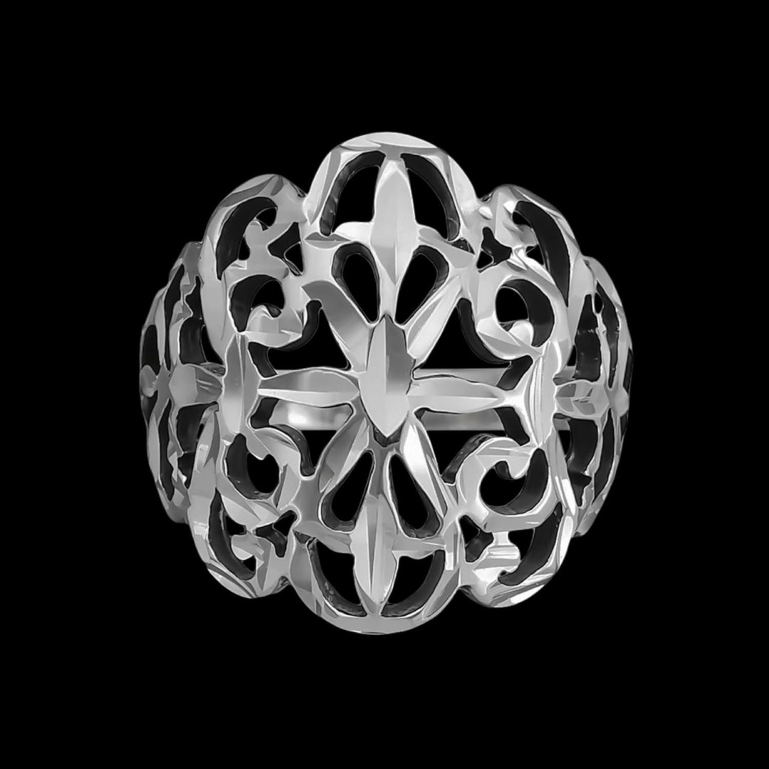 Diamond Cut Large Damask Ring - Etsy