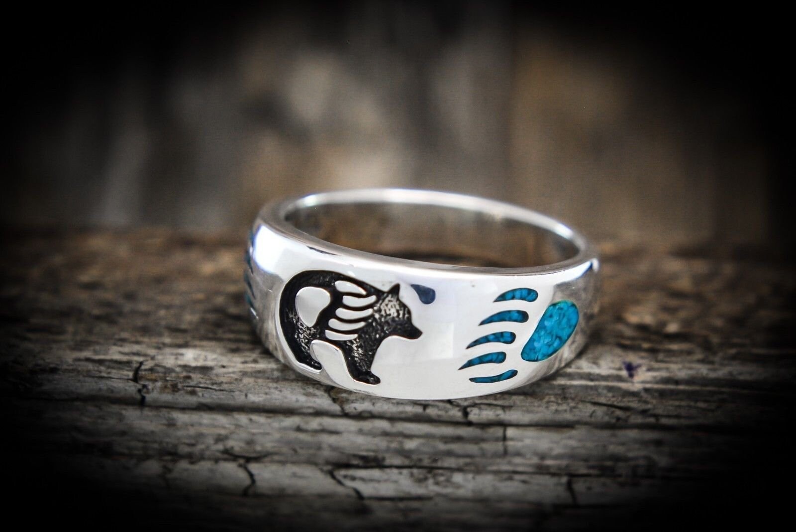 Bear Ring Bear Paw Ring 925 Sterling Silver Ring Turquoise | Etsy