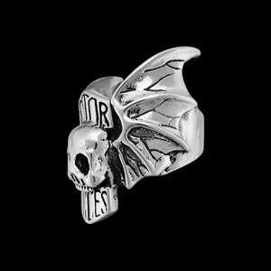 925 Sterling Silver Motor Cycle Ring, Flying Hog Skull Ring, Size 11 ...