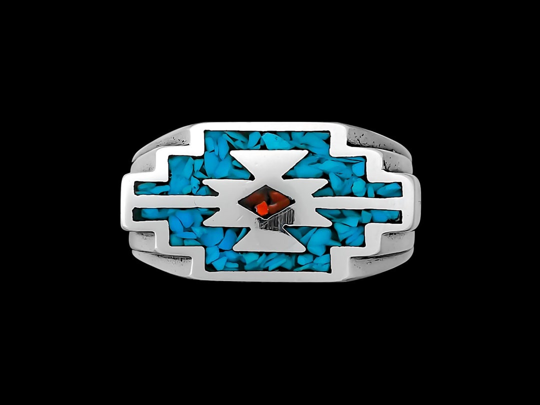 Zia Ring, Turquoise Ring, 925 Sterling Silver Ring, Everlasting Life ...