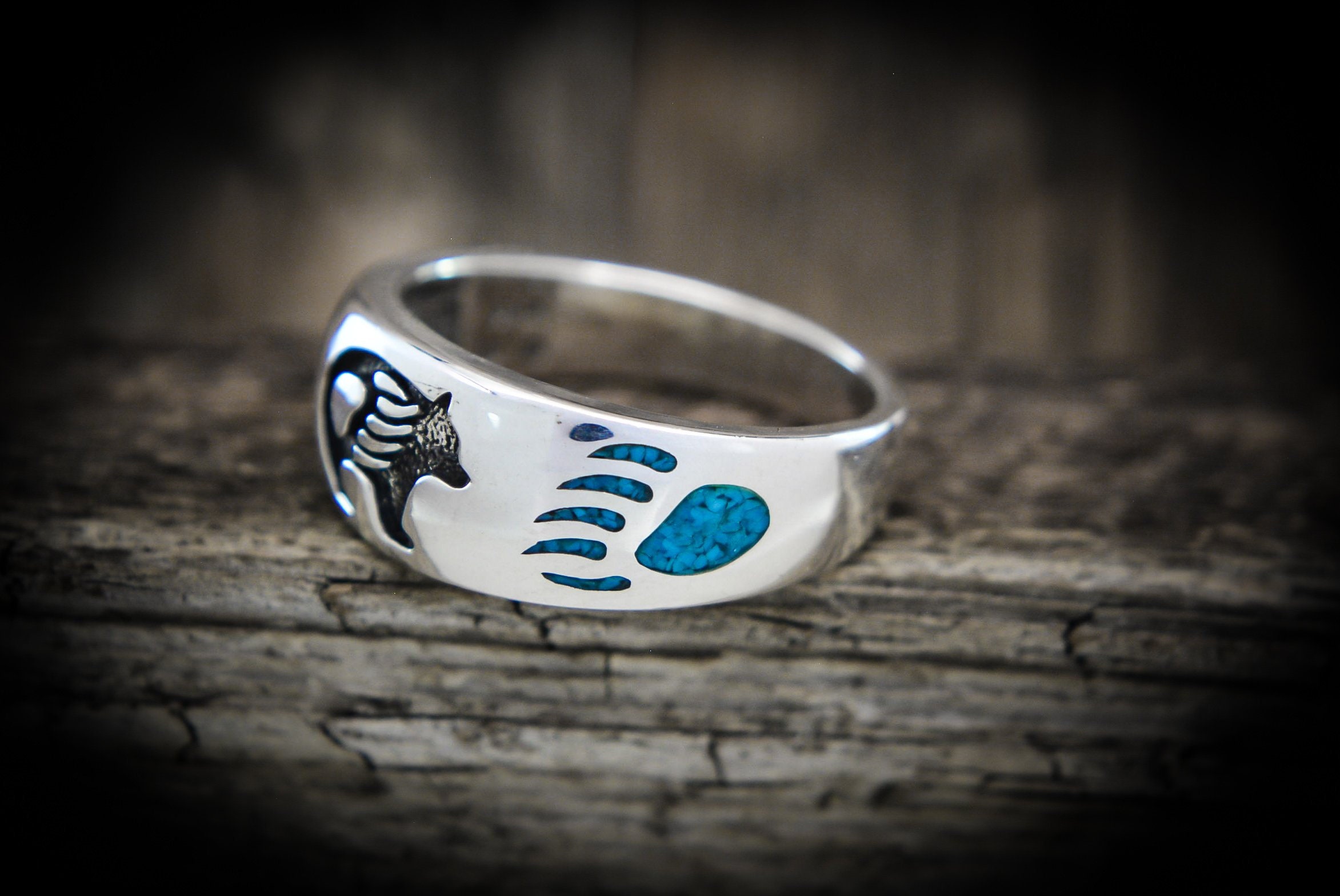Bear Ring Bear Paw Ring 925 Sterling Silver Ring Turquoise - Etsy