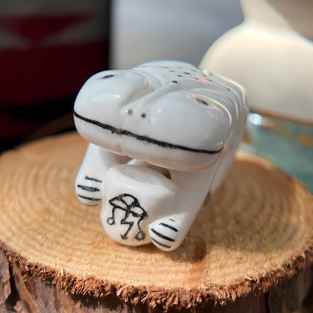 Zuni Smiling Chameleon Fetish With Lightning Storm Symbol - Etsy