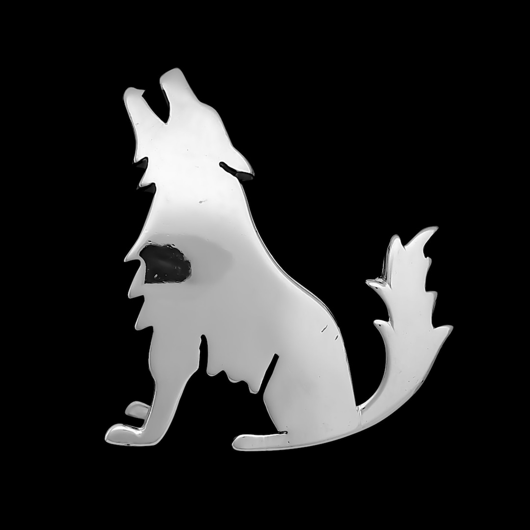 925 Sterling Silver Wolf Pendant, Howling Wolf Pendant, Wolf Howling at ...