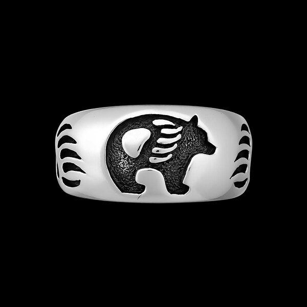 Engraved Ring With Bear - Etsy