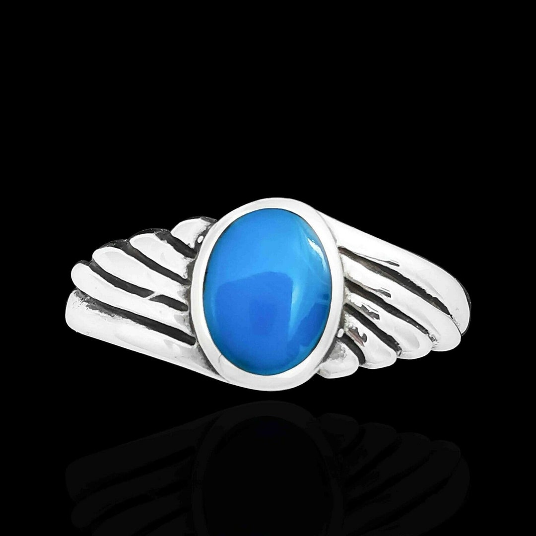 Sun Flare Ring, Blue Resin, 925 Sterling Silver, Size 5 - Etsy