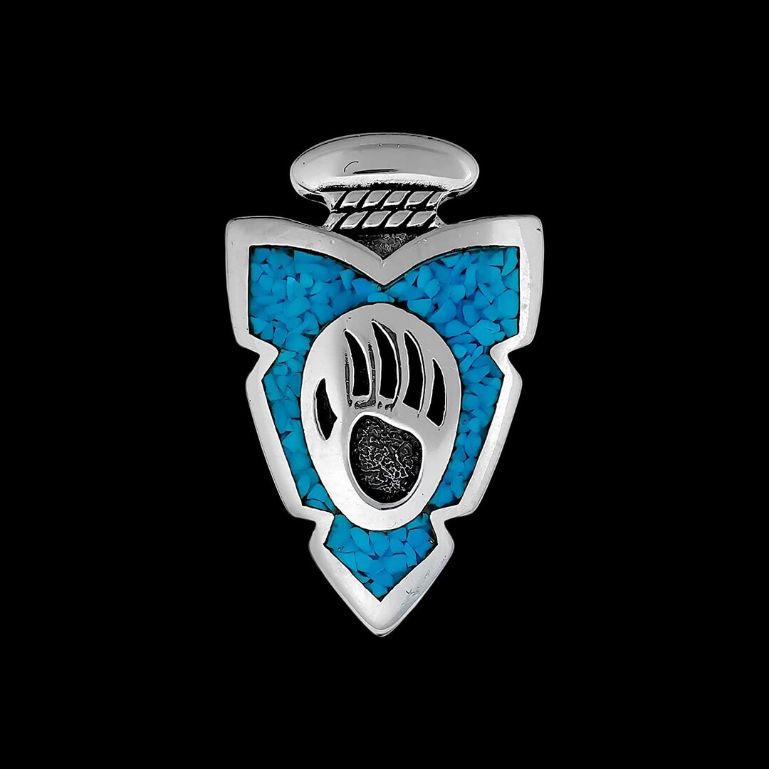 Bear Pendant, Arrowhead Pendant, Bear Claw Jewelry, Navajo Jewelry ...