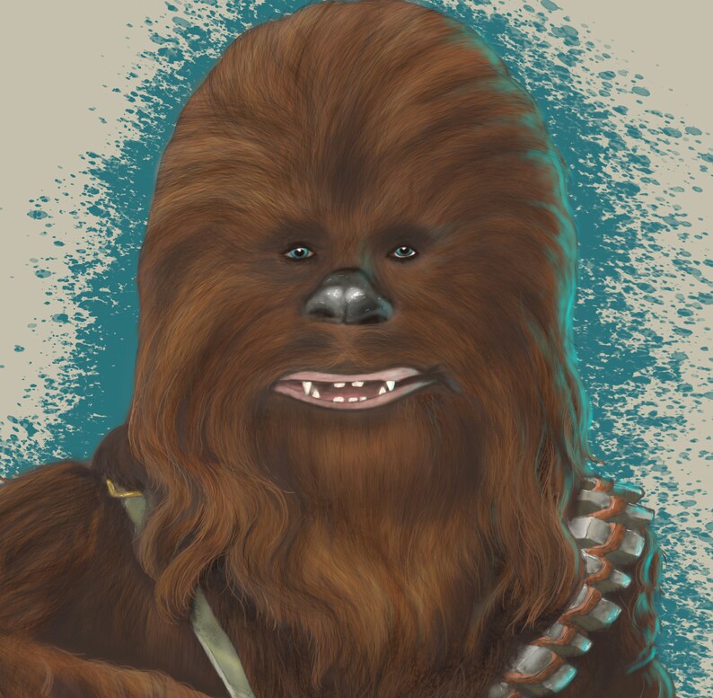 Star Wars Chewbacca Cute Poster Print - Etsy