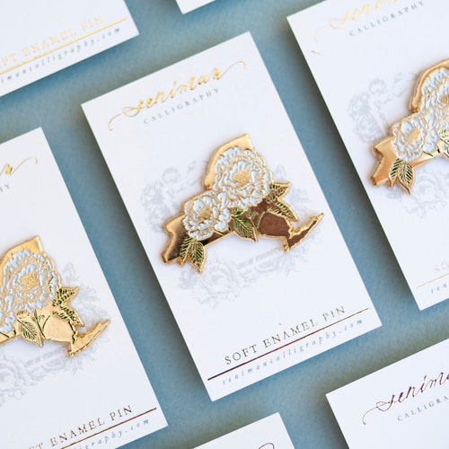White Anemones Soft Enamel Pin - Etsy