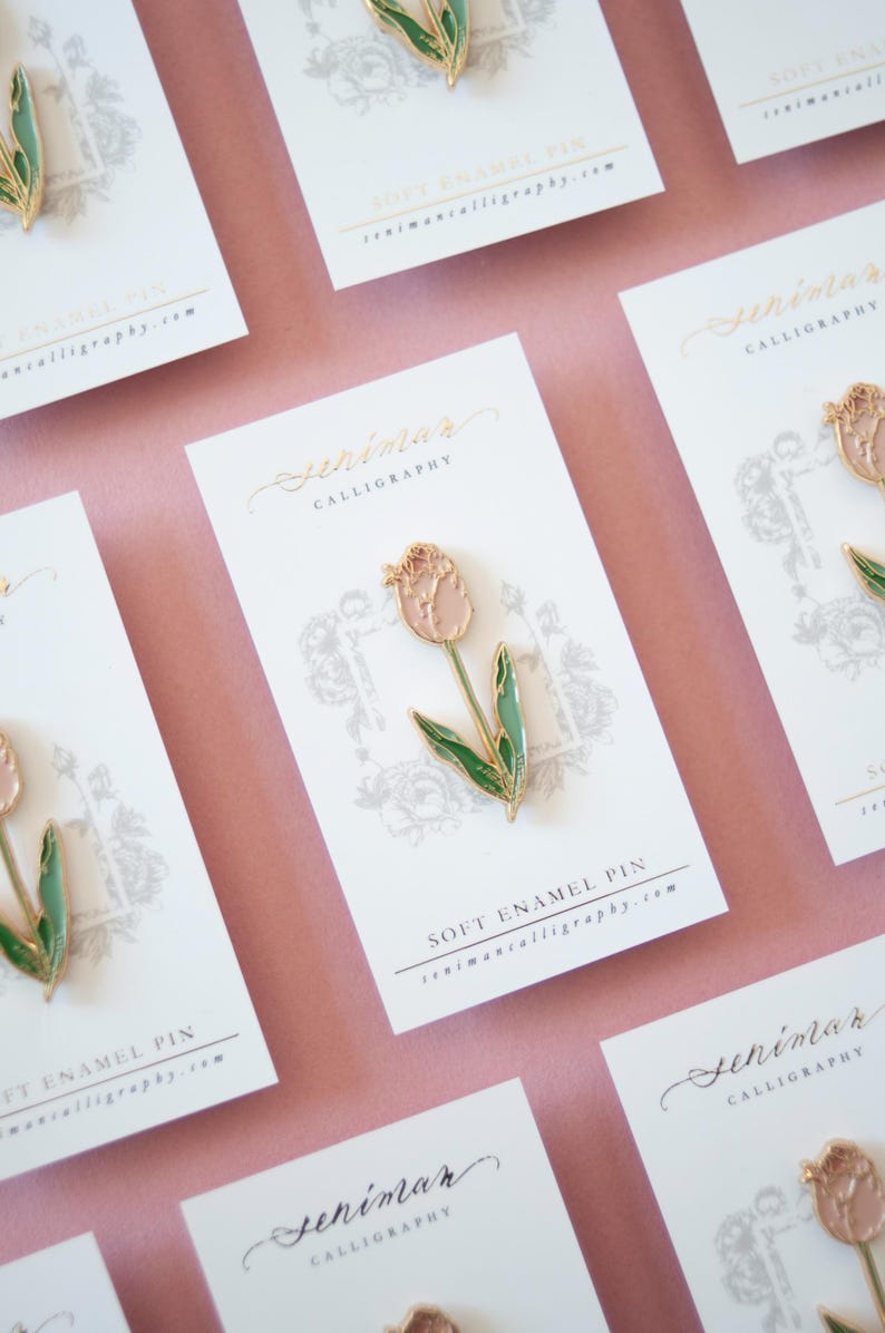 Blush Tulip Soft Enamel Pin - Etsy