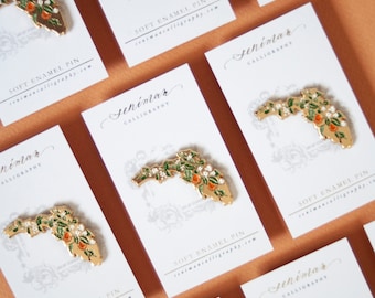 Florida Orange Blossom Hard Enamel Pin State Flower Series Flair Lapel ...