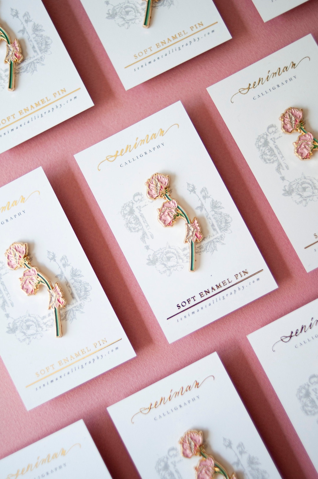 Pink Sweet Peas Soft Enamel Pin - Etsy