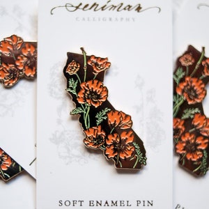 Gold California Poppy Soft Enamel Pin - Etsy